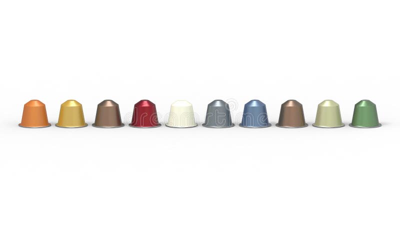 3d Rendering of Multiple Colored Coffee Capsules Different Flavours ...