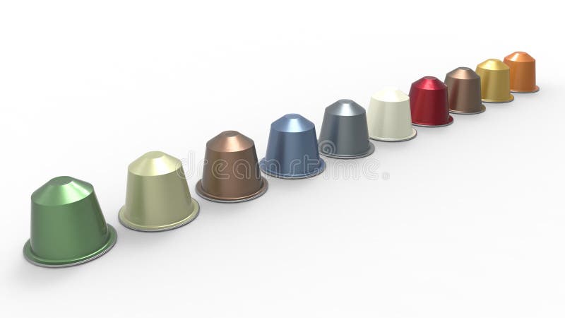 3d Rendering of Multiple Colored Coffee Capsules Different Flavours ...