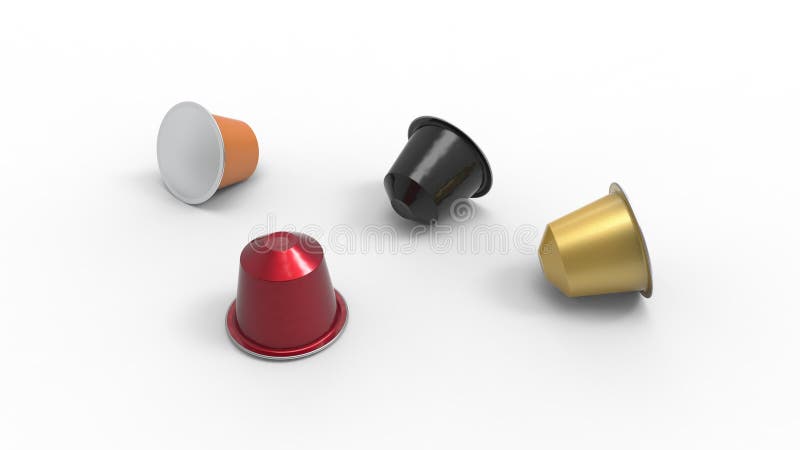 3d Rendering of Multiple Colored Coffee Capsules Different Flavours ...