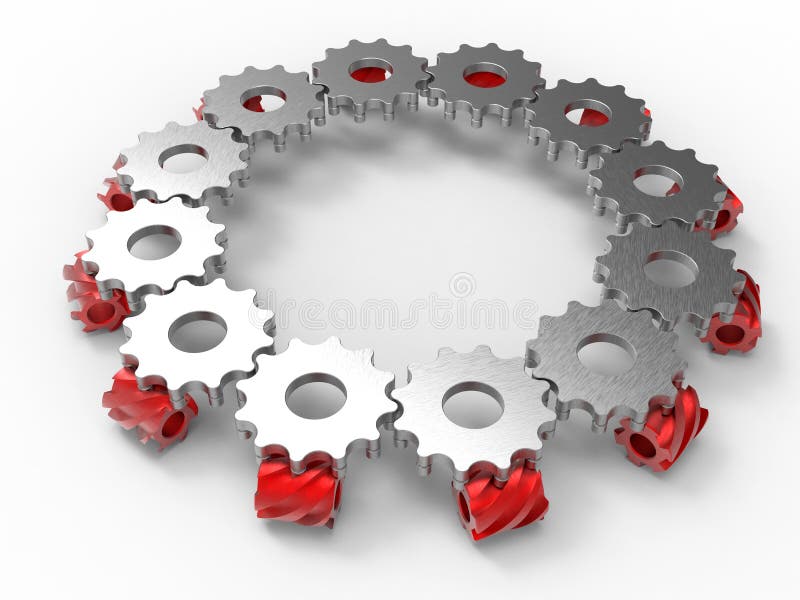 3D Rendering - Multiple Gears Assembly Stock Illustration ...