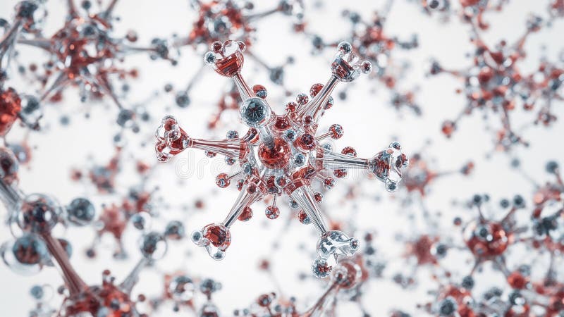 3D Rendering of Multiple Hyper-detailed Molecules, Floating and ...