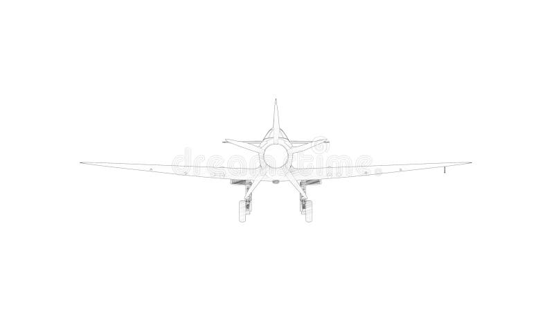 3d Rendering Multiple Technical Drawing Views of a Spitfire Stock ...