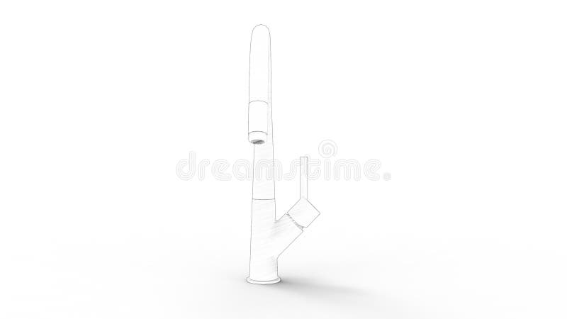 3d Rendering of a Water Tap Isolated in White Studio Background Stock ...