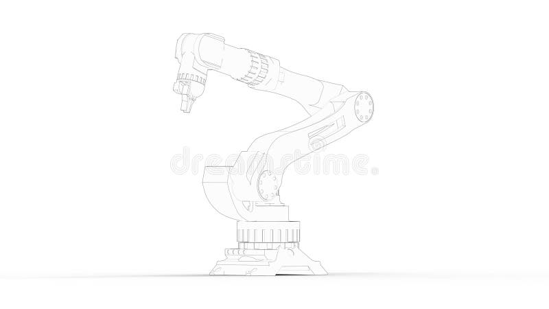3D Rendering Of A Robot Arm Isolated In White Studio Background Stock ...