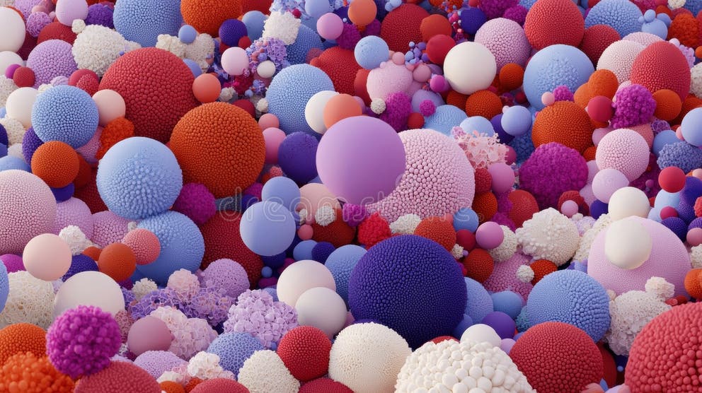 A 3D Rendering of a Multitude of Spheres in Various Colors and Sizes ...