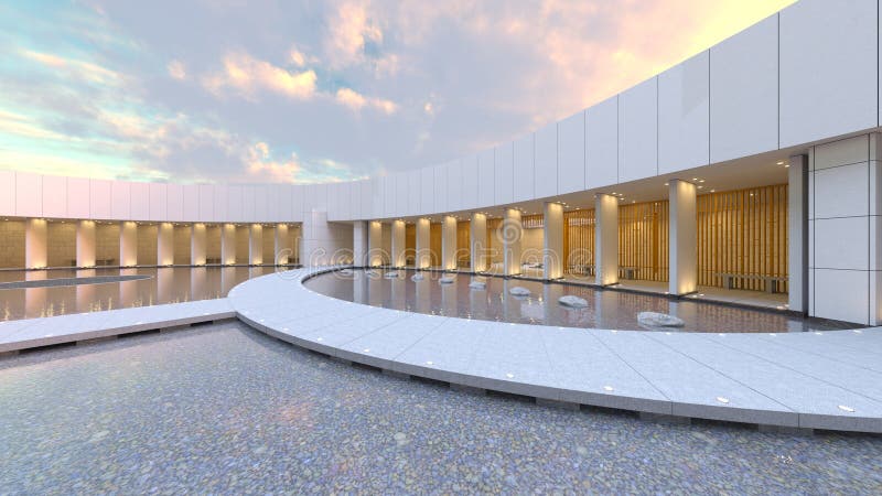 3D Rendering of the Museum with a Distinctive Circular Shape Stock ...