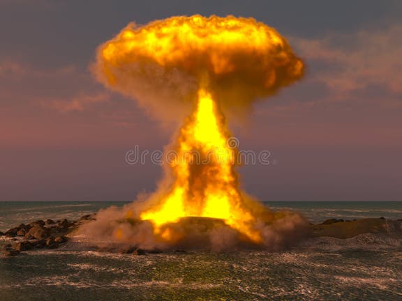 3D Rendering of the Mushroom Cloud Stock Illustration - Illustration of ...