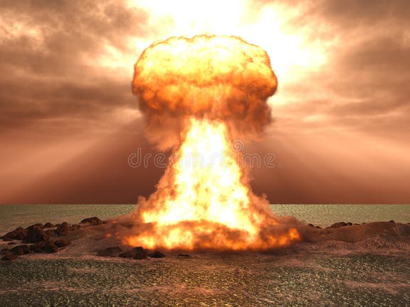 3D Rendering of the Mushroom Cloud Stock Illustration - Illustration of ...