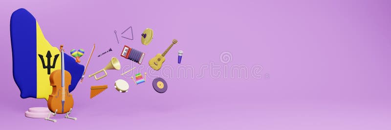 3d Rendering of Musical Instrument Usage and Interest in Barbados Stock ...