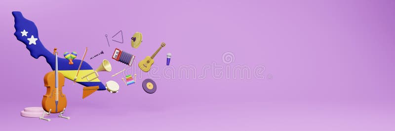 3d Rendering of Musical Instrument Usage and Interest in Curacao Stock ...