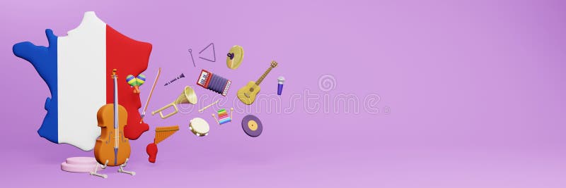 3d Rendering of Musical Instrument Usage and Interest in France Stock ...