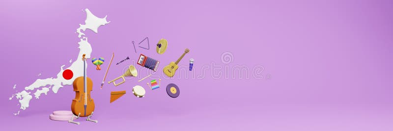 3d Rendering of Musical Instrument Usage and Interest in Japan Stock ...