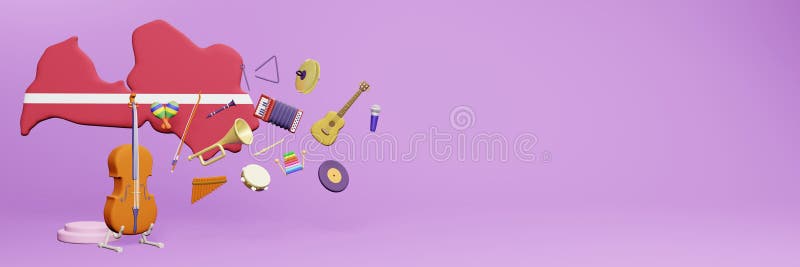 3d Rendering of Musical Instrument Usage and Interest in Latvia Stock ...