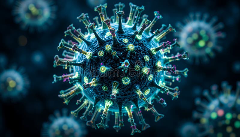 3D Rendering of a Mutating Virus, Captured at the Nanoscale Level Stock ...