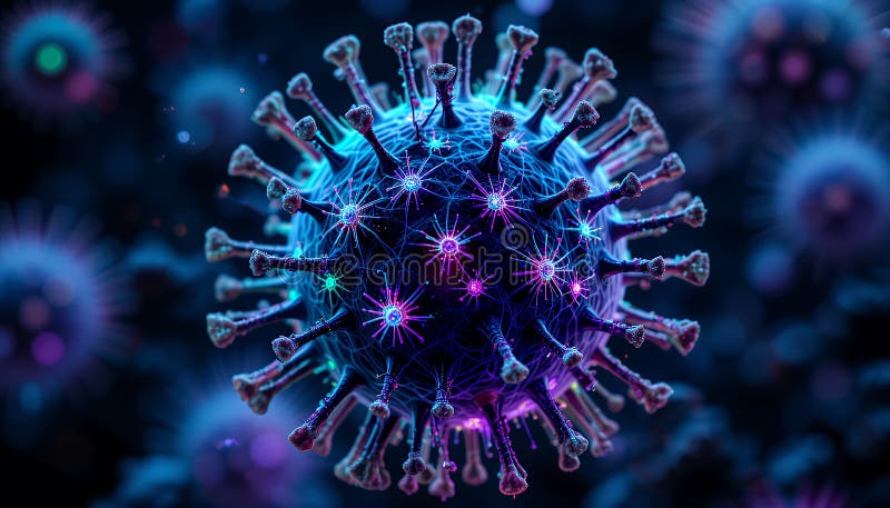 3D Rendering of a Mutating Virus, Captured at the Nanoscale Level Stock ...