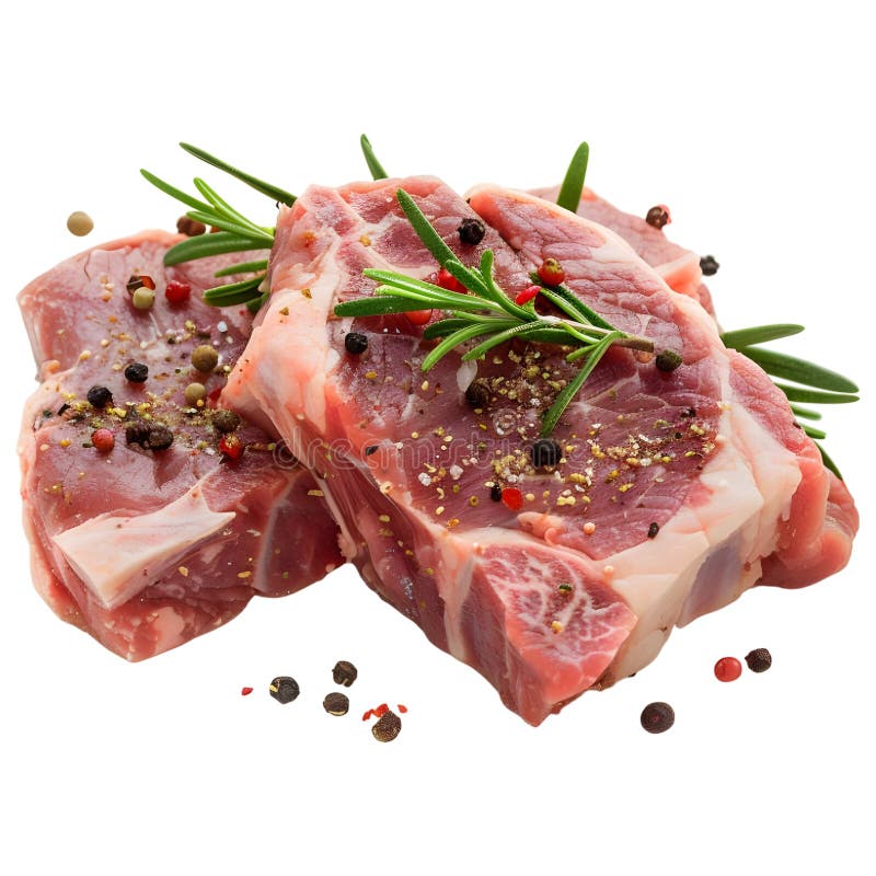 3D Rendering of a Mutton or Beef Raw Meet on Transparent Background ...