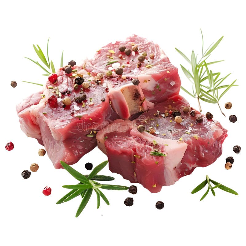 3D Rendering of a Mutton or Beef Raw Meet on Transparent Background ...