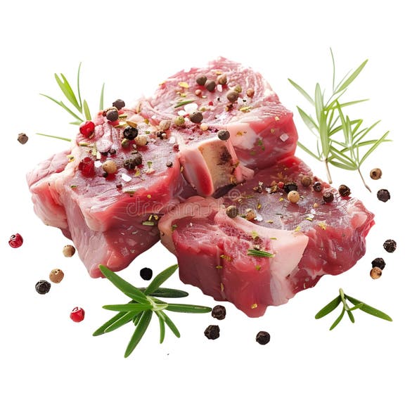 3D Rendering of a Mutton or Beef Raw Meet on Transparent Background ...