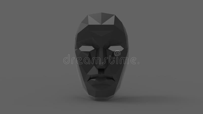 3D Rendering of a Mysterious Masquerade Dark Face Mask Isolated on a ...