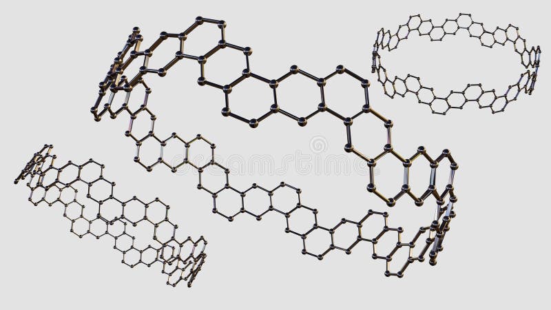 3D Rendering of Nanobelt Structure. Stock Illustration - Illustration ...