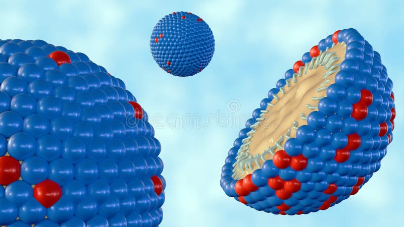 3d Rendering of Nanoemulsion Molecules Stock Illustration ...