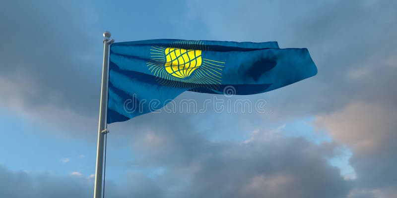 3D Flag of Commonwealth of Nations Waving Stock Illustration ...