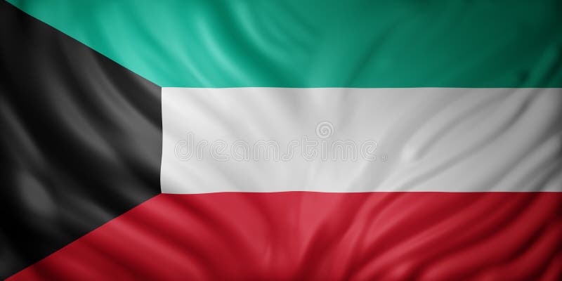 Kuwait 3d flag stock illustration. Illustration of texture - 221045725