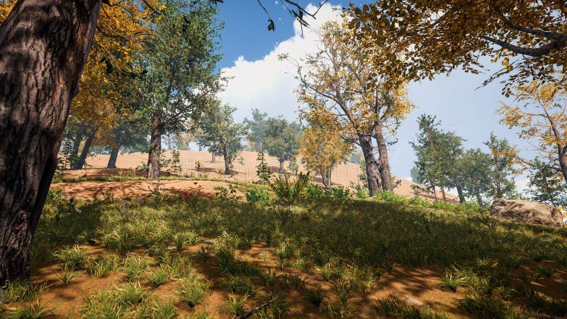 3D Rendering of a Natural Environment Concept of Ecology and ...