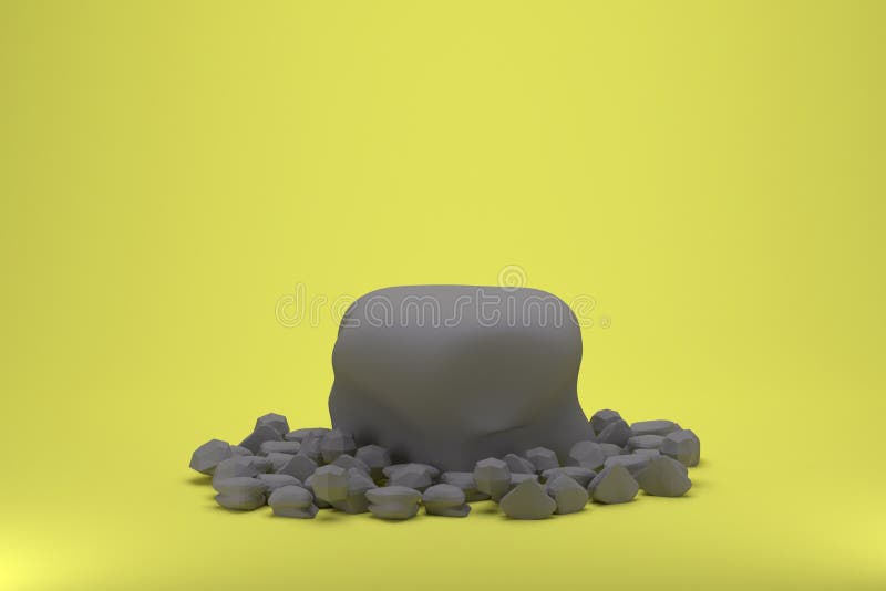 3d Rendering Natural Stone3d Rendering Natural Stone Product Stand 1 ...