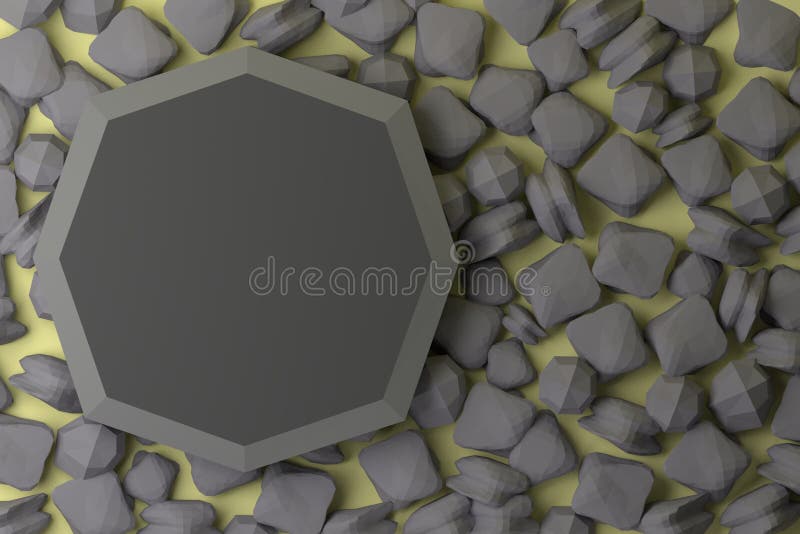 3d Rendering Natural Stone Product Stand 4 Stock Illustration ...