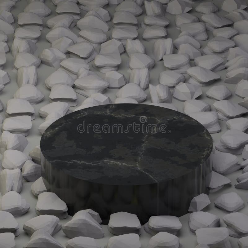 3d Rendering Natural Stone Product Stand 6 Stock Illustration ...