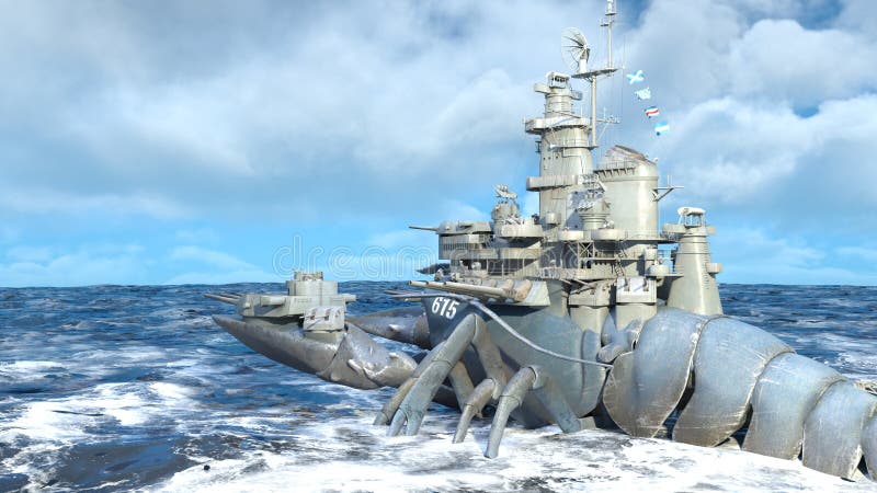 3D Rendering of the Naval Ship Stock Illustration - Illustration of ...