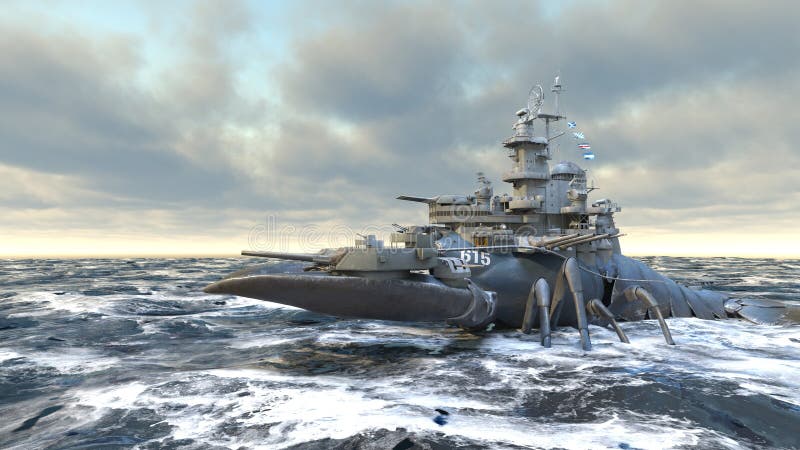3D Rendering of the Naval Ship Stock Illustration - Illustration of ...