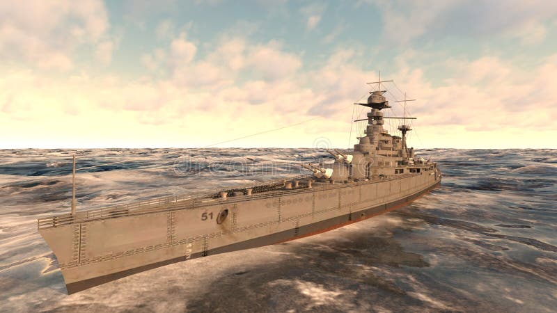 3D Rendering of the Naval Ship Stock Illustration - Illustration of ...
