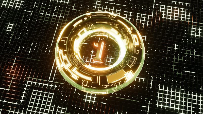 3D Rendering. Neon Bright Glowing Countdown Timer from 10 To 0 Seconds ...