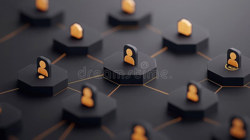 A 3D Rendering of a Network of Interconnected Nodes, Each Represented ...