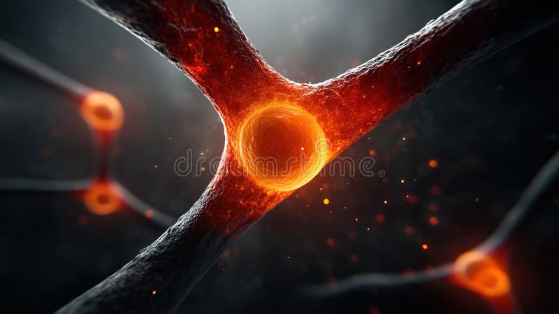 3D Rendering of Neural Connection. Artificial Intelligence and Digital ...
