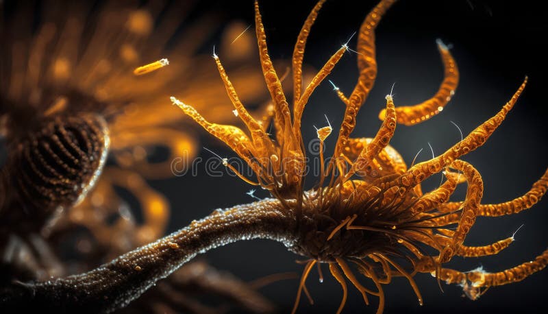 3d Rendering of Neuron Cell in Abstract Background with Depth of Field ...