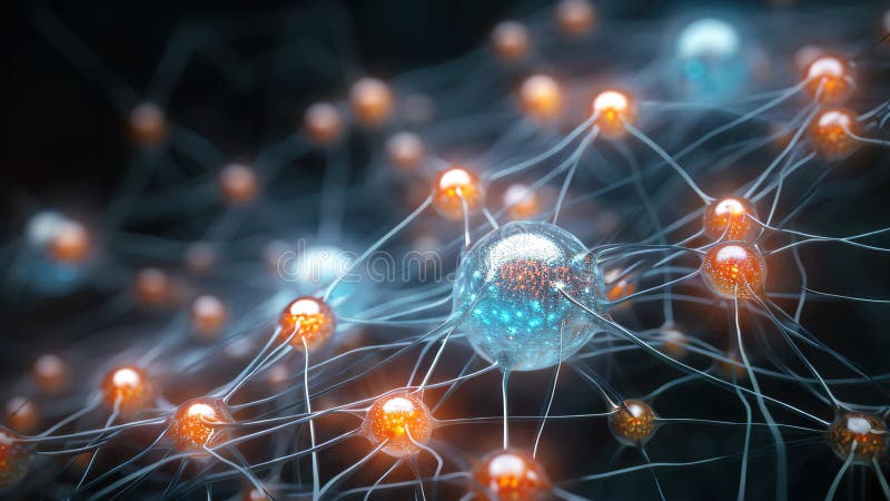 3d Rendering of Neuron Cell with Neurons and Nervous System. Science ...