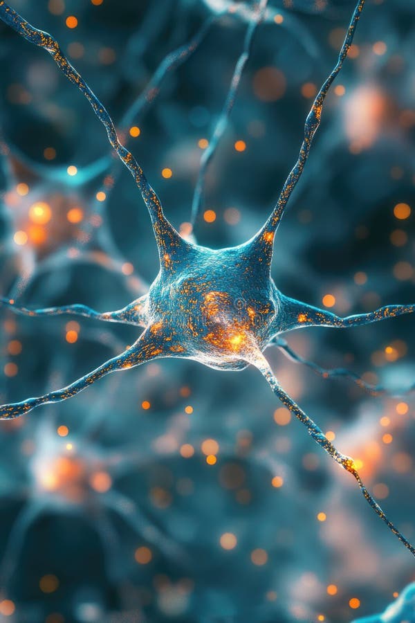 3D Rendering of a Neuron and Its Activities Stock Illustration ...