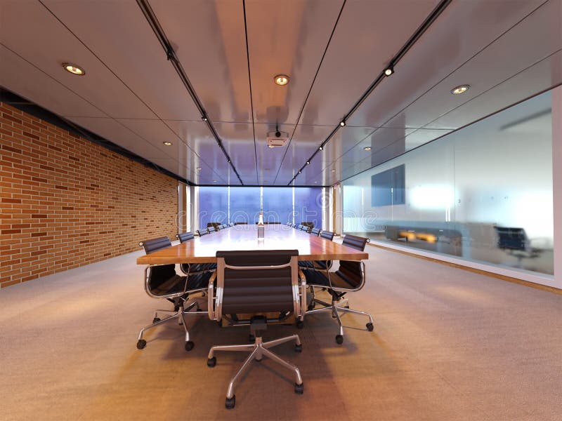 3d Rendering of New Conference Hall Loft Interior Design Stock ...