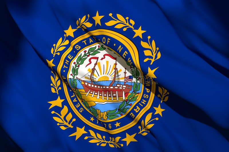Old New Hampshire State Flag Stock Illustration - Illustration of brass ...