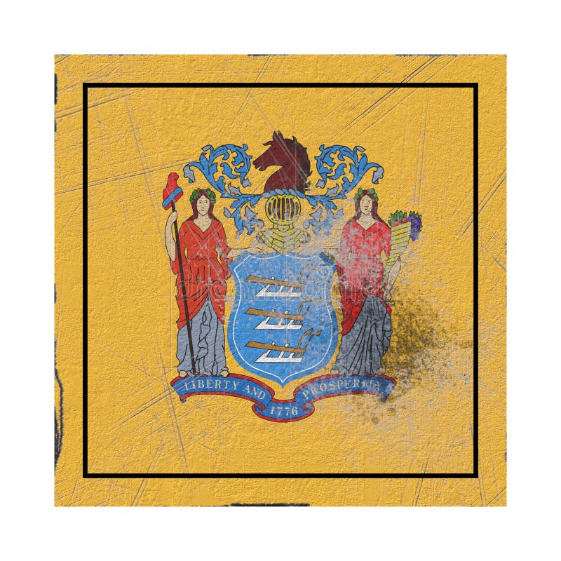 Old New Jersey State flag stock illustration. Illustration of trenton ...