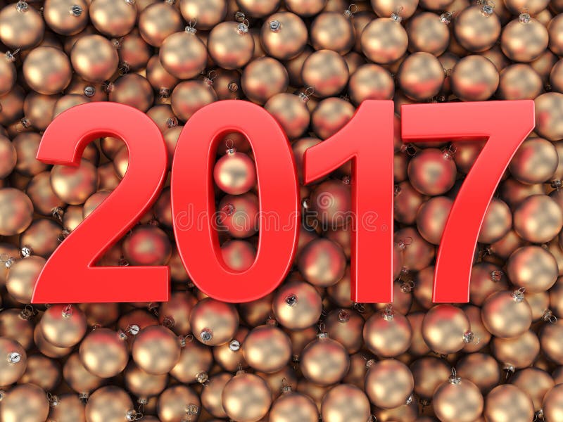 3D Rendering 2017 New Year Red Digits Stock Illustration - Illustration ...