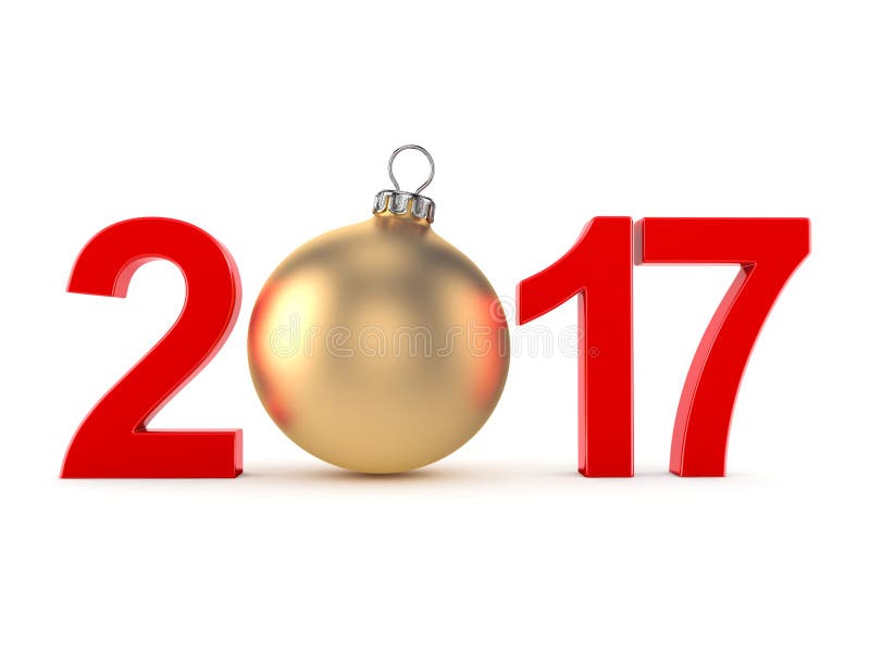 3D Rendering 2017 New Year Red Digits Stock Illustration - Illustration ...