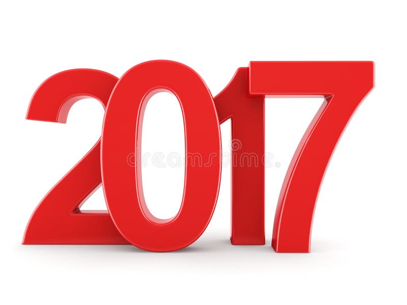 3D Rendering 2017 New Year Red Digits Stock Illustration - Illustration ...