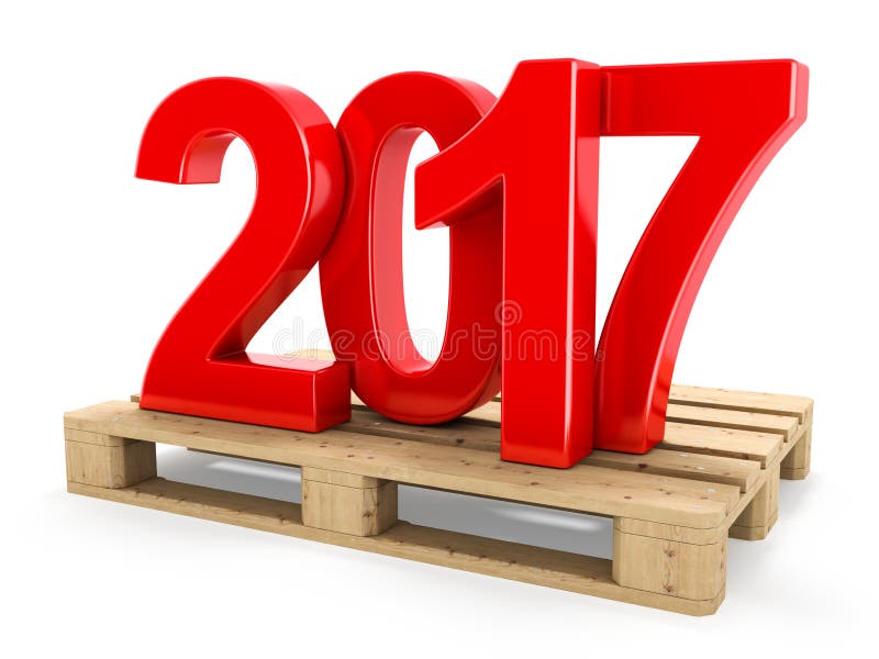 3D Rendering 2017 New Year Red Digits Stock Illustration - Illustration ...