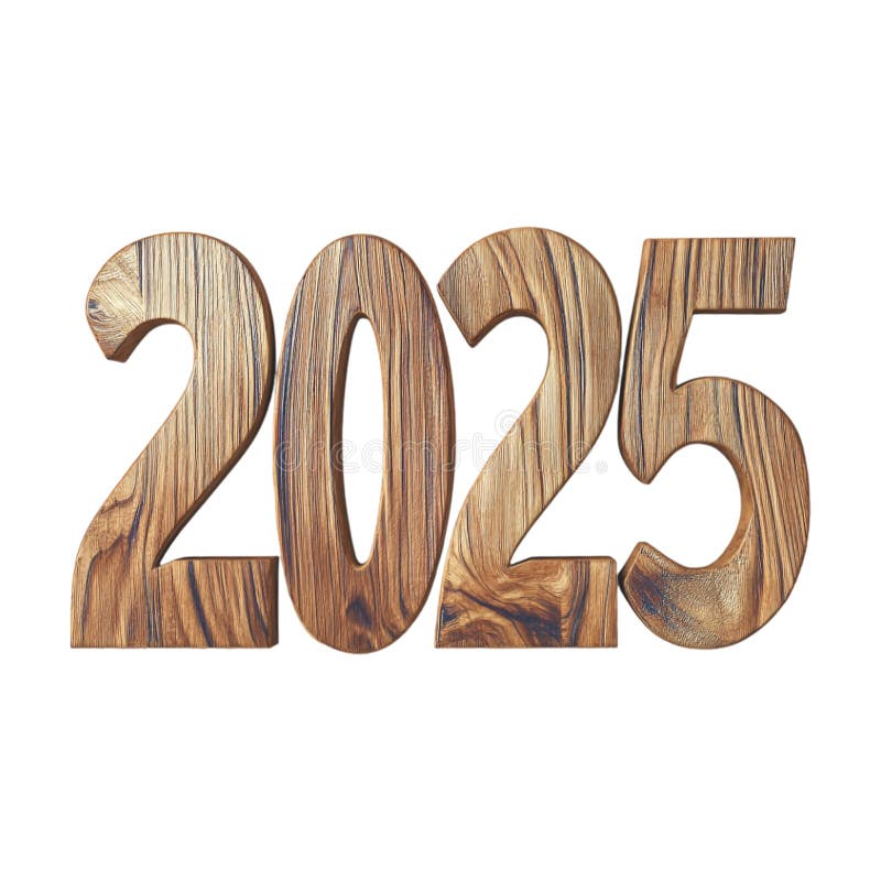 3D Rendering New Year 2025 Text Design on Transparent Background - Ai Generated Stock ...