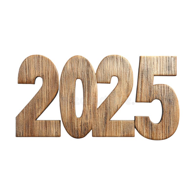 3D Rendering New Year 2025 Text Design on Transparent Background - Ai ...