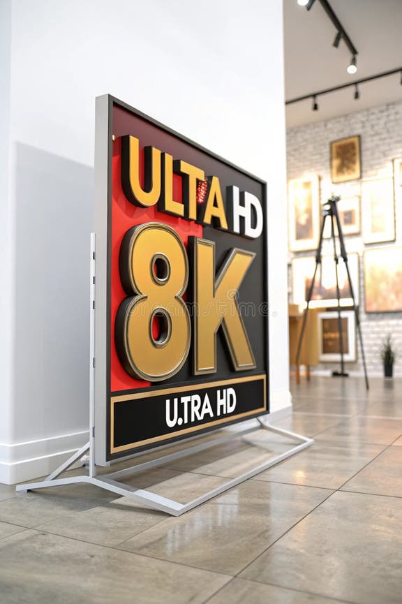 3D Rendering of Nice View of Ultra HD 8K Icon Stock Illustration ...